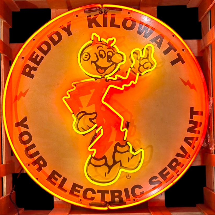 Reddy Kilowatt Neon Porcelain Sign | Real Neon. Real Enamel. Not LED ...
