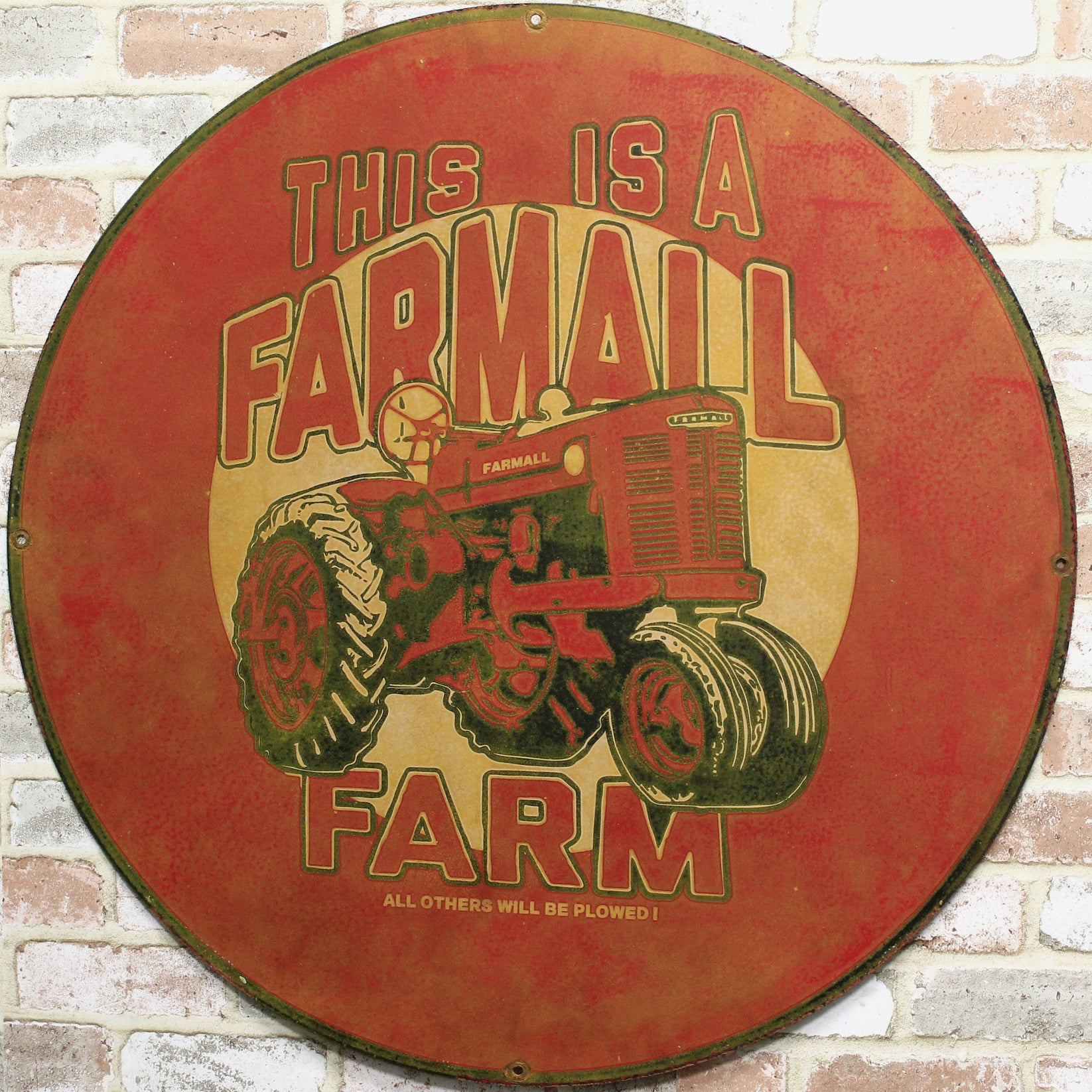 30" XL Farmall Farm Tractor Equipment Large Porcelain Enamel Sign ...