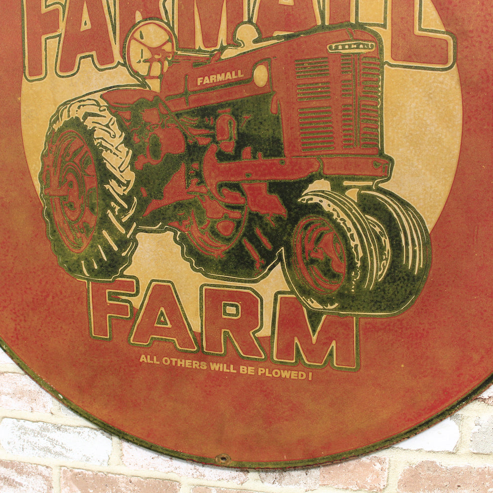 30" XL Farmall Farm Tractor Equipment Large Porcelain Enamel Sign ...