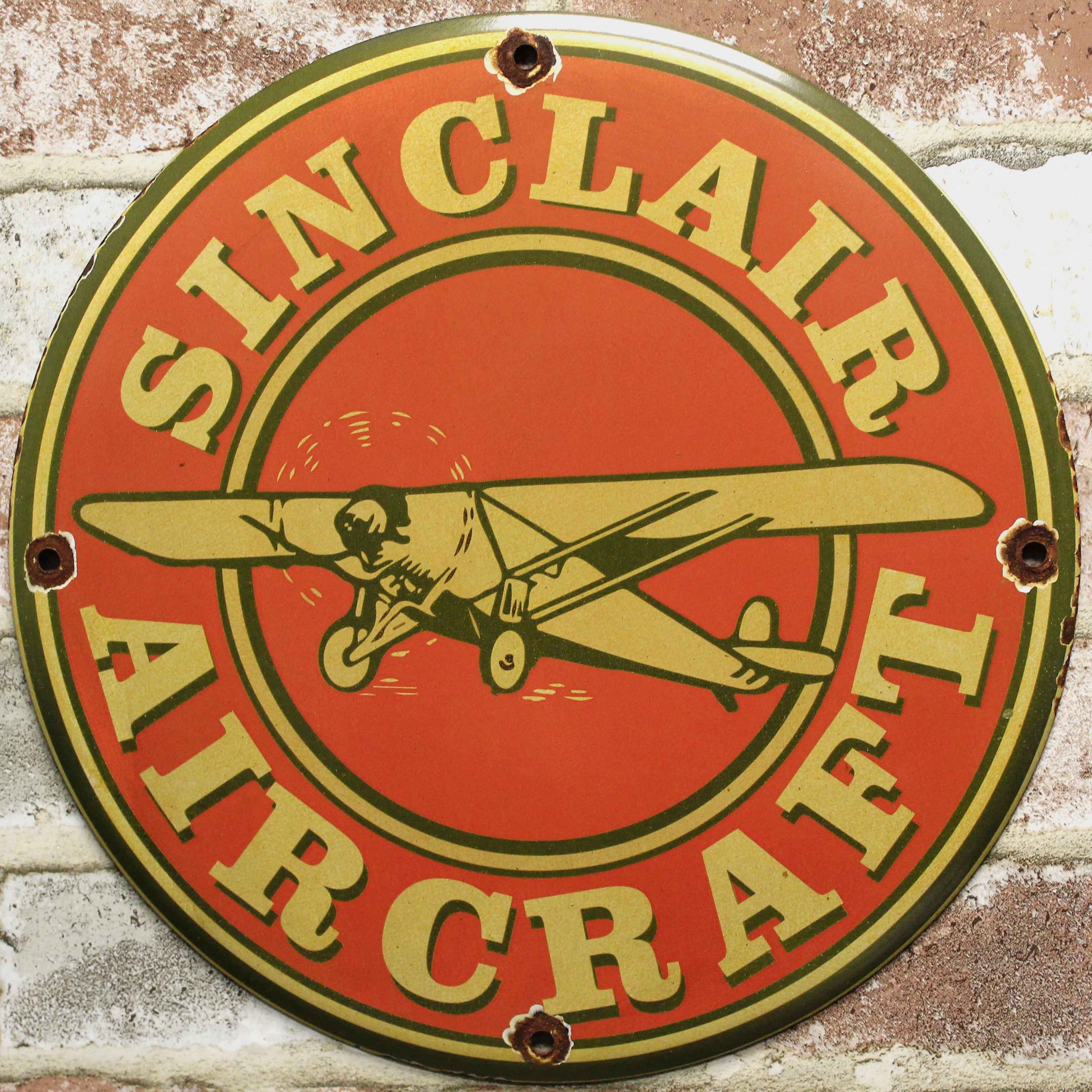 Sinclair Aircraft Vintage Porcelain Enamel Sign (12in) – PORCELAIN ...