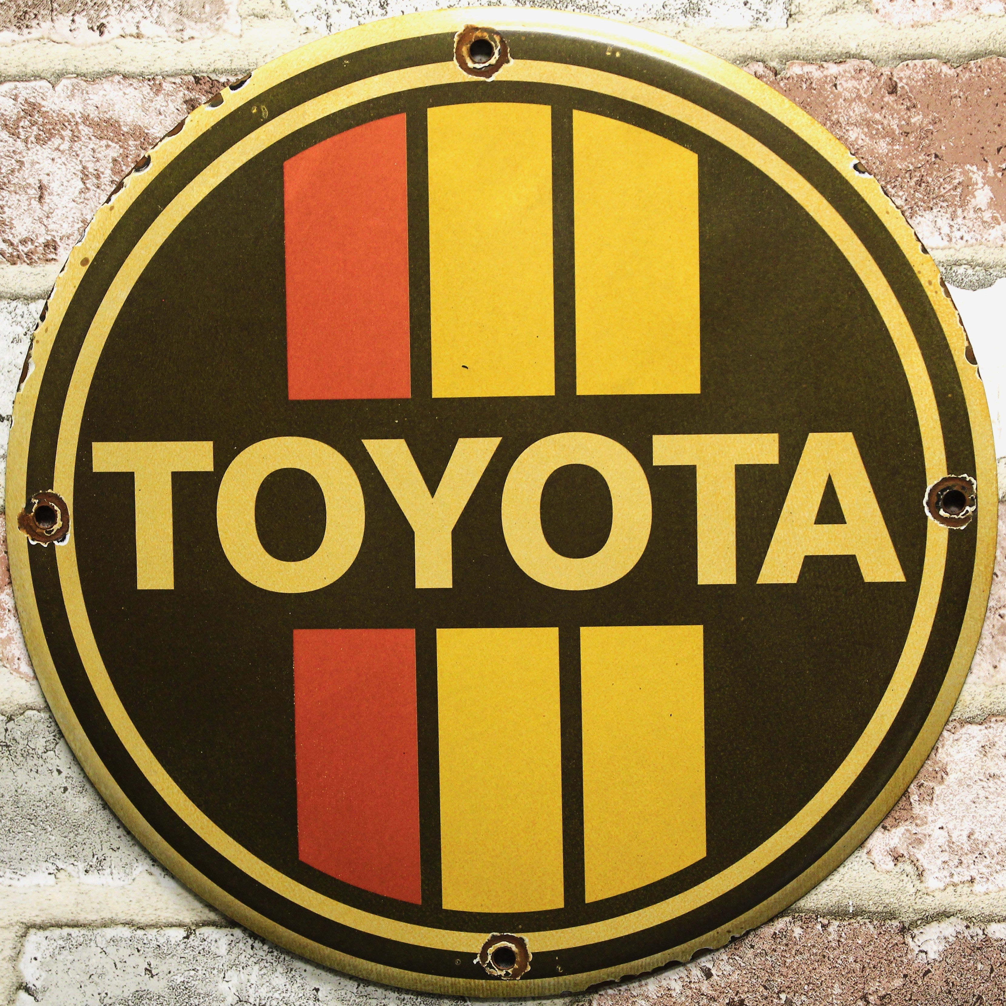 Toyota | 12-Inch Porcelain Enamel Sign Vintage Design – PORCELAIN ...