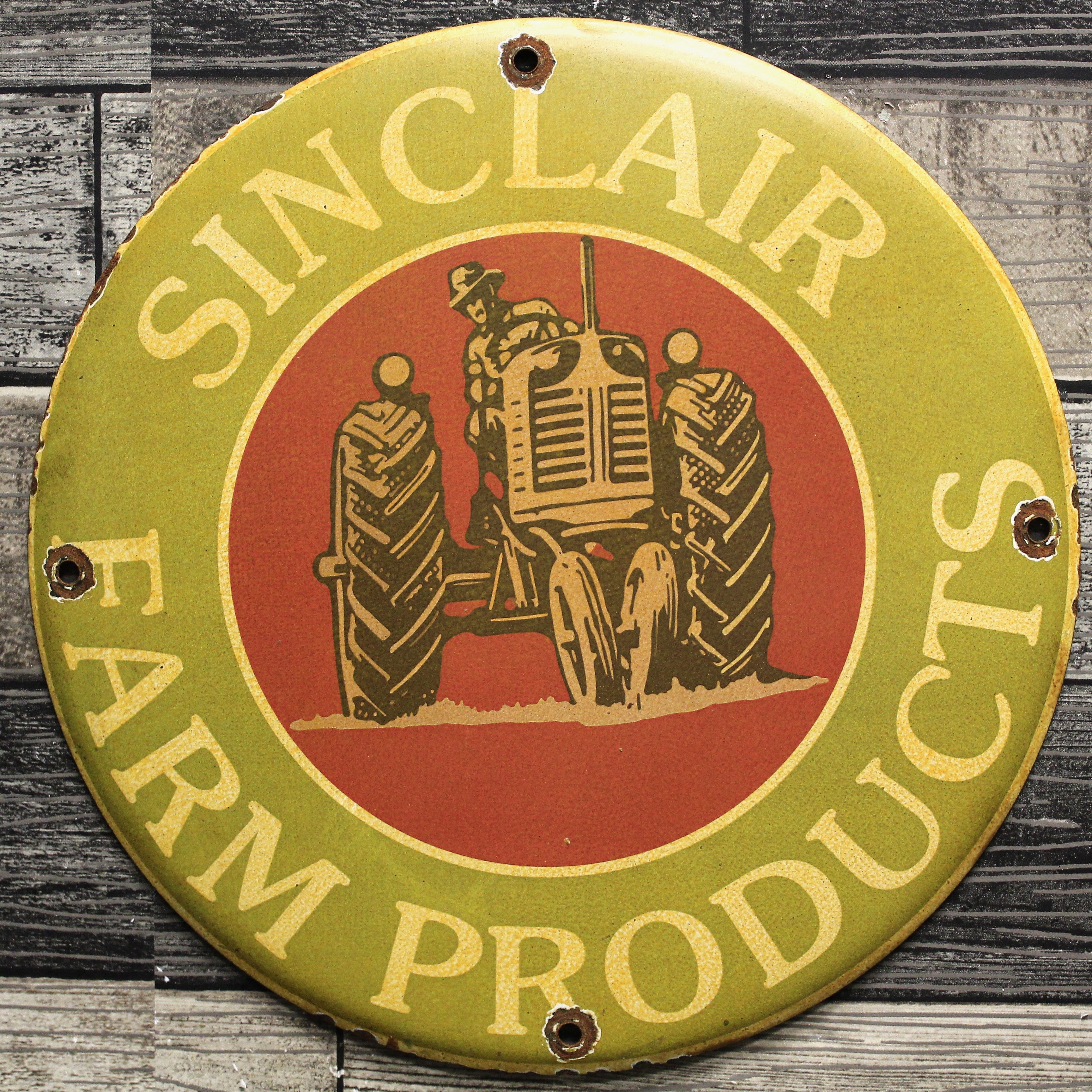 Sinclair Farm Products Tractor Vintage Porcelain Enamel Sign (12in ...