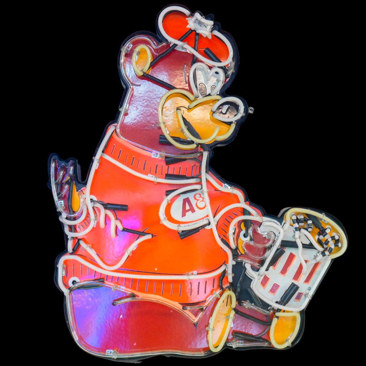 A&W Rooty the Great Root Beer Bear - Large Die Cut Neon Porcelain Sign ...