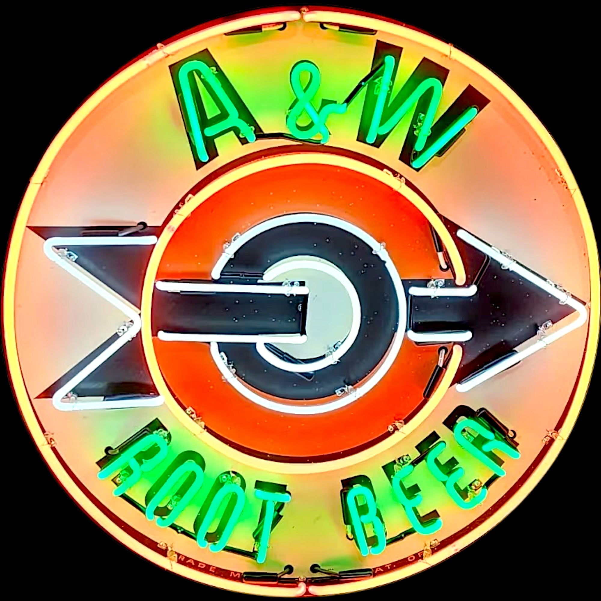 A&W Root Beer Neon Porcelain Can Sign | Vintage Soda Pop Advertising ...