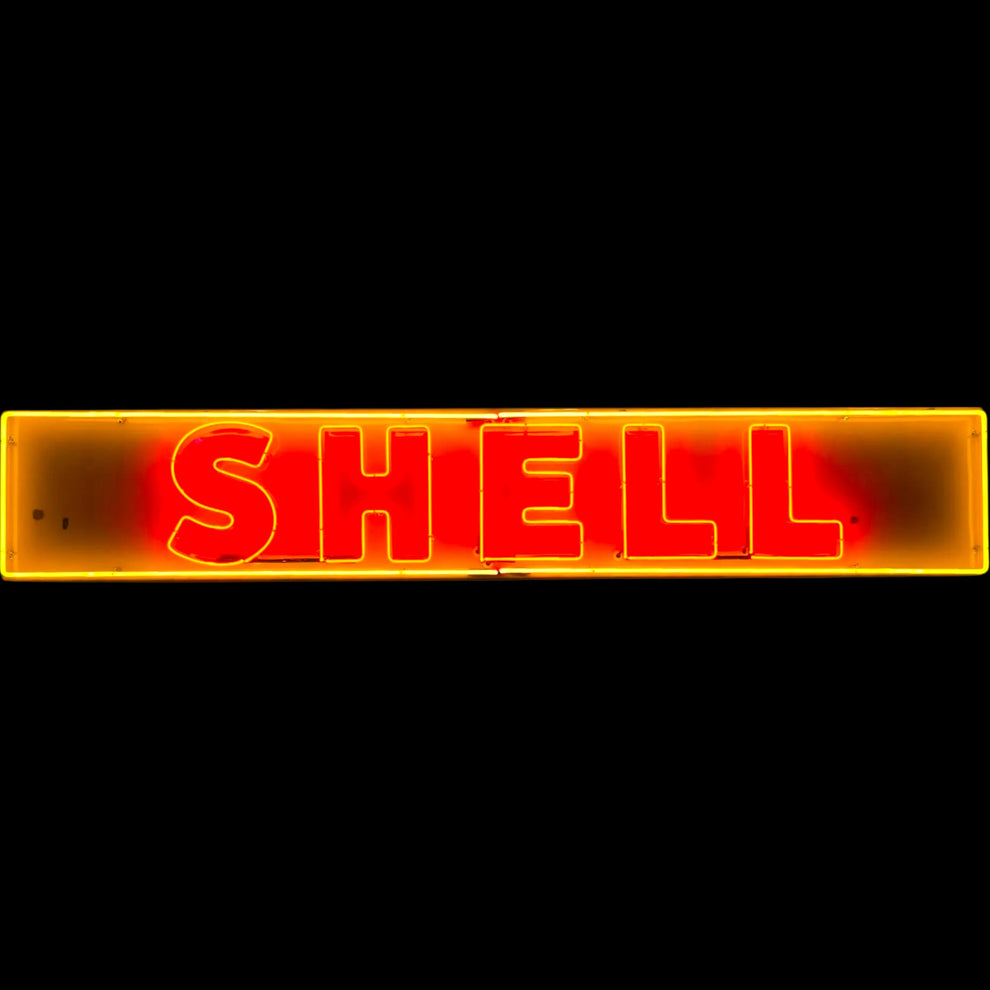 Shell Neon Sign – Vintage Horizontal Porcelain Gas Station Display ...