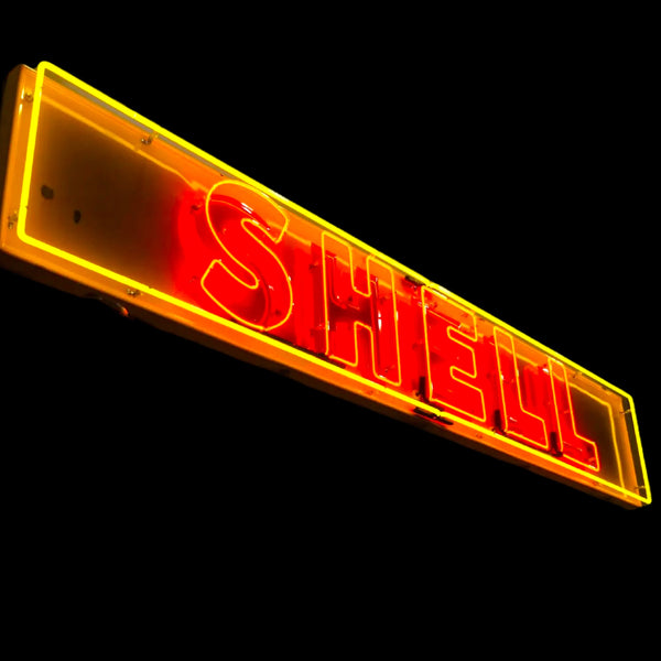 Shell Neon Sign – Vintage Horizontal Porcelain Gas Station Display ...