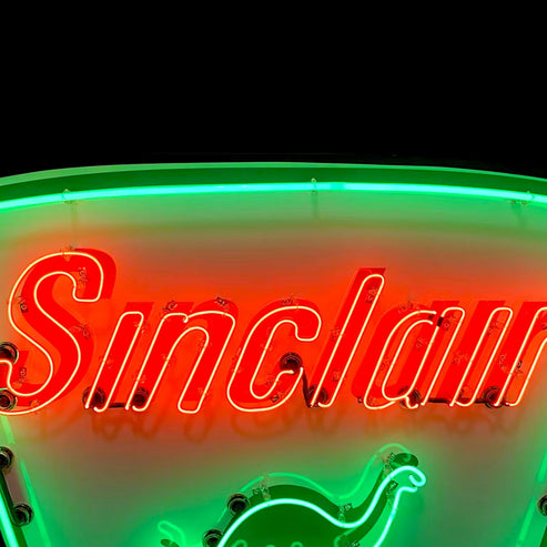 Sinclair Dino Shield Neon Sign - Vintage Gas Station Advertising - Gla ...